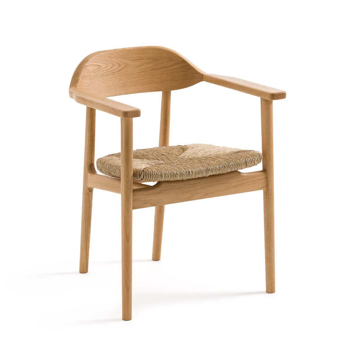 Fauteuil de table en chêne massif et paille arié chêne Am Pm La Redoute