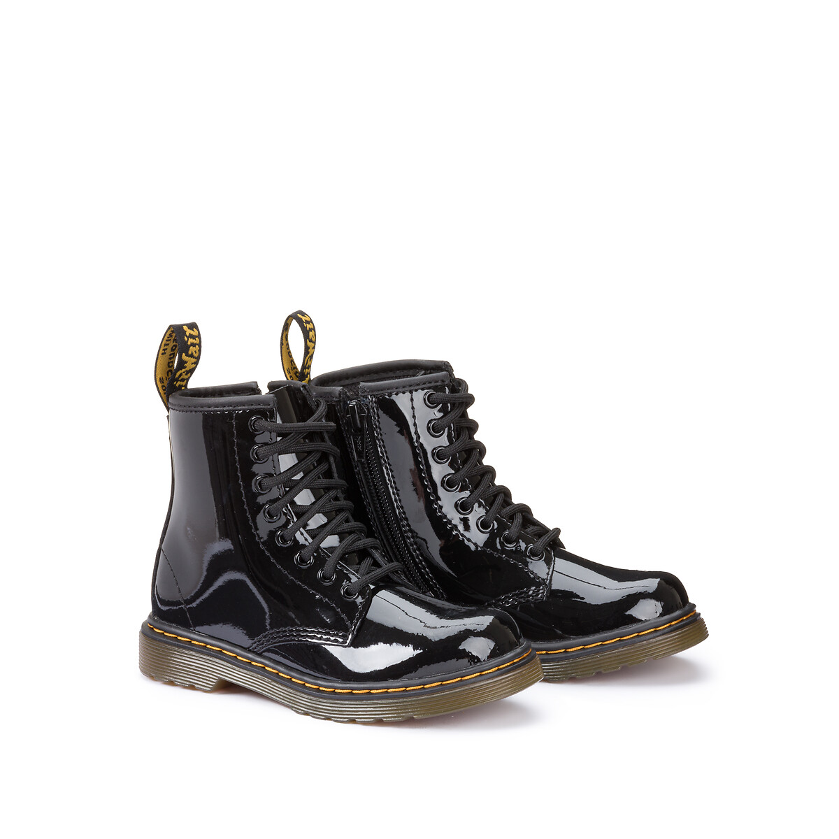 Boots en cuir verni 1460 junior patent noir Dr. Martens | La Redoute