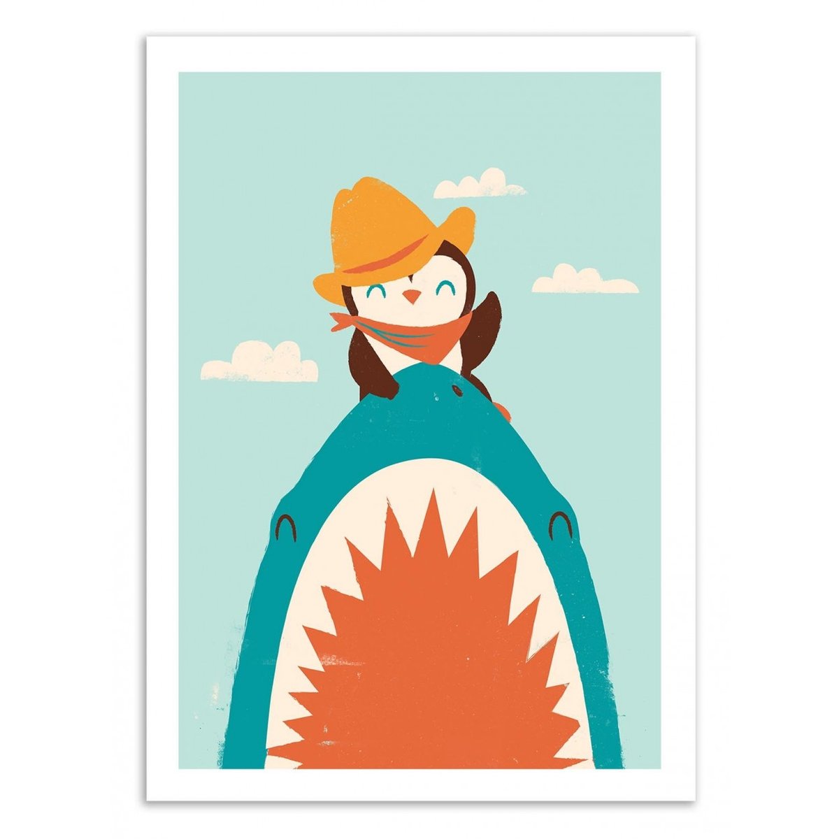 Affiche d'art - yeehaw - jay fleck Couleur bleu Wall Editions | La Redoute