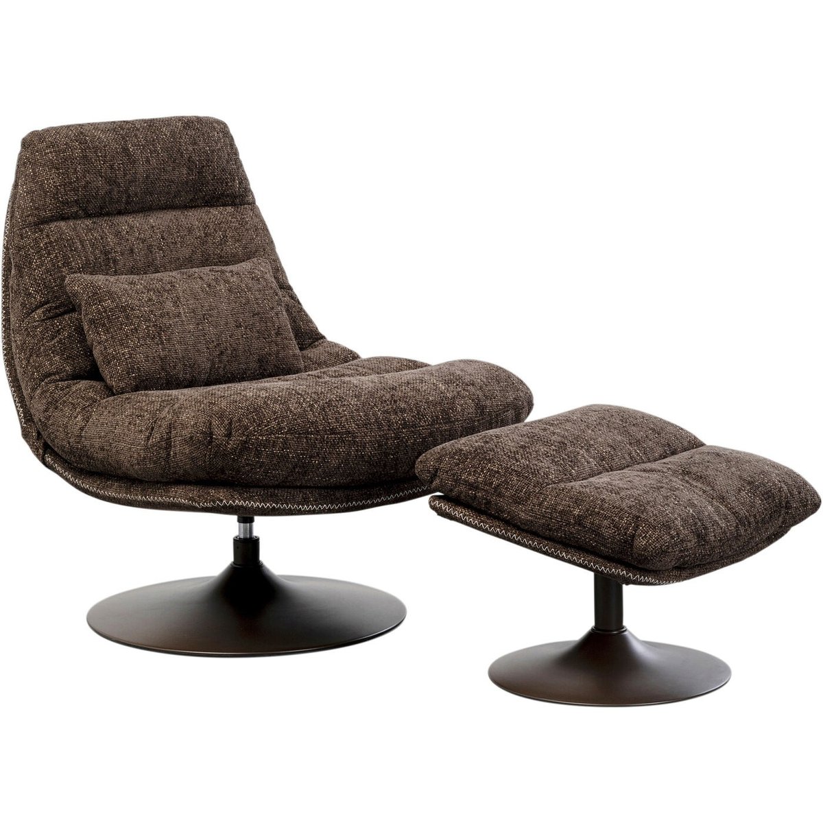 Fauteuil pivotant et repose-pieds, montreal Couleur marron Kare Design ...