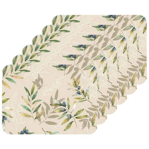 Lot de 6 sets de table motif provençal oliba beige Toilinux | La Redoute