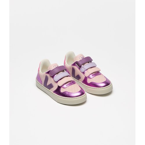 Zapatillas deportivas de piel small v-10 rosa/violeta Veja | La Redoute