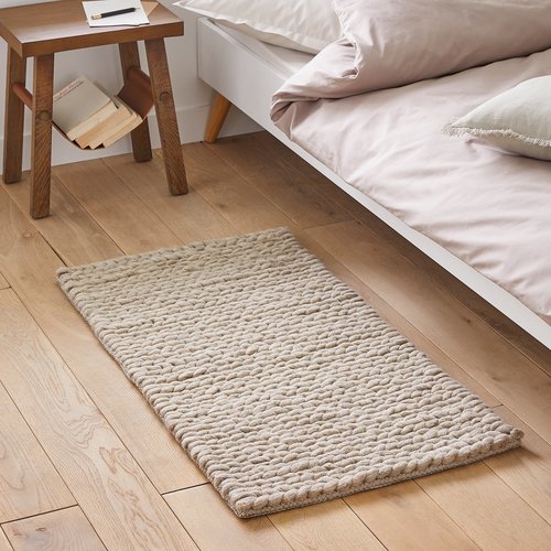 Diano wool knit effect bedside rug La Redoute Interieurs La Redoute
