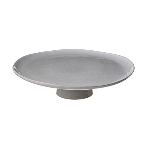 Prato de bolo com pé 32 cm svelte, nosse ceramic studio cinza-claro ...
