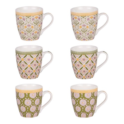 Coffret de 6 tasses 23 cl-chester Couleur décoré Table Passion | La Redoute