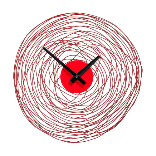 38cm red metal swirl wall clock, red, So'home | La Redoute