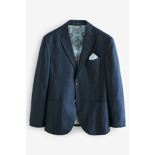 Blazer lin bleu homme | La Redoute