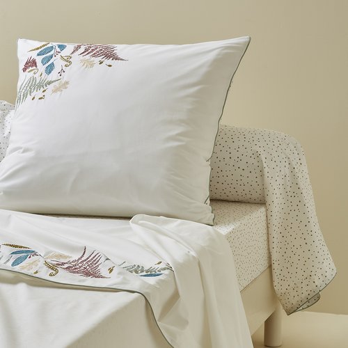 Drap brodé sous-bois mascarpone Sylvie Thiriez | La Redoute