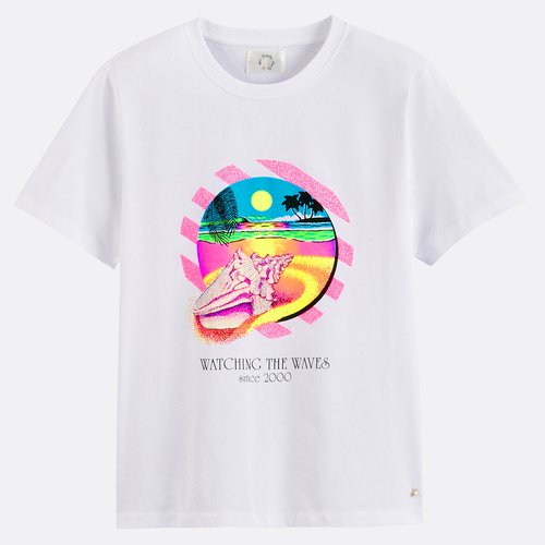 T-shirt jerafi mit printmotiv und schriftzug, kurze ärmel ecru Des ...