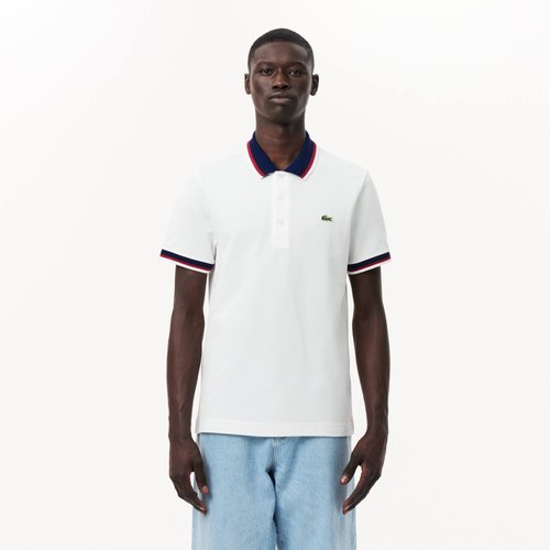White lacoste polo shirt store