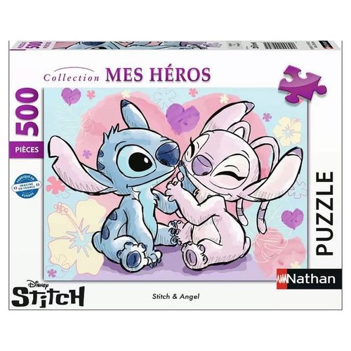 Puzzle 500 p stitch et angel - disney violet Ravensburger | La Redoute