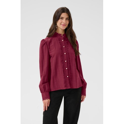 Chemise à manches longues crpia coupe regular rouge zinfandel Cream ...
