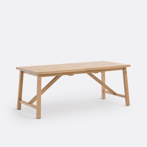 Cinto extendable solid pine dining table seats 6 8 natural La Redoute Interieurs La Redoute