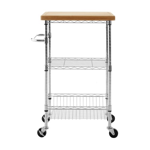 3 tier kitchen trolley in bamboo metal silver coloured So home La Redoute