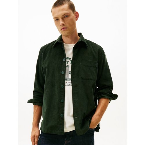 Velour shacket, green, Tommy Hilfiger | La Redoute