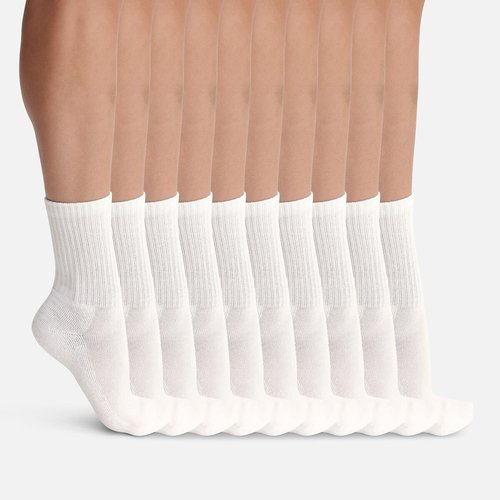 Pack of 10 pairs of ecodim sport crew socks, white, Dim | La Redoute