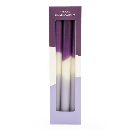 Set of 6 two-tone dinner candles, purple, So'home | La Redoute