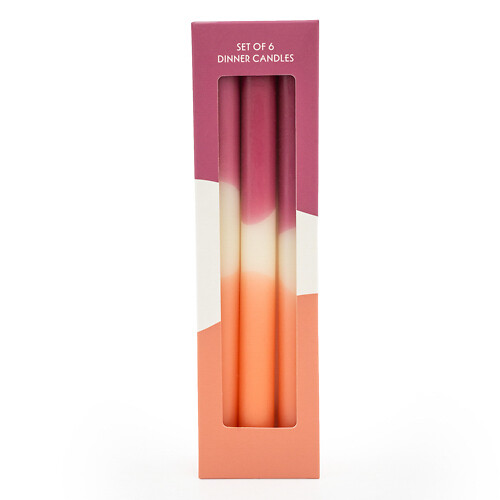 Set of 6 two-tone dinner candles, pink, So'home | La Redoute