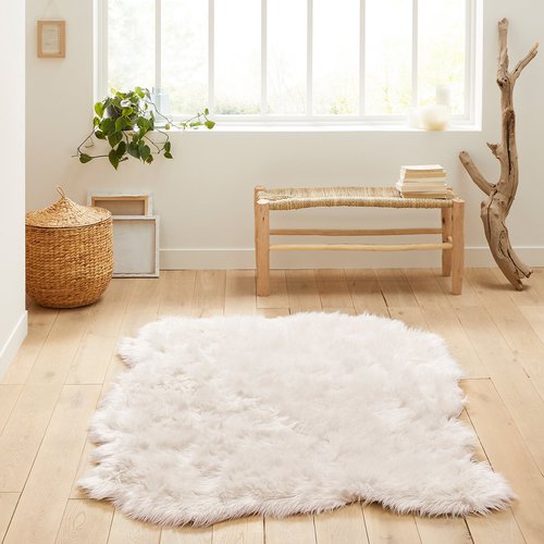 Livio 135 x 190cm faux fur rug white La Redoute Interieurs La Redoute