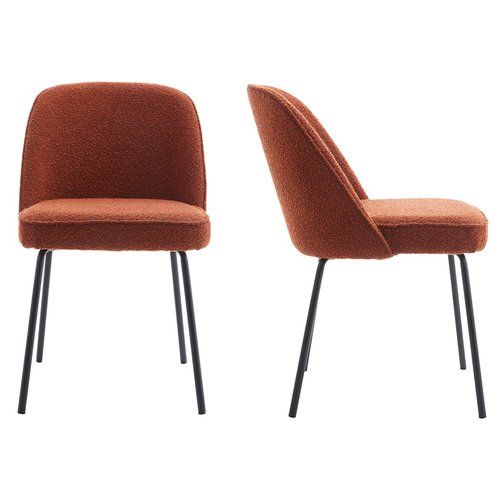 Lot de 2 chaises en tissu bouclé - olden Couleur rouille Homifab | La ...