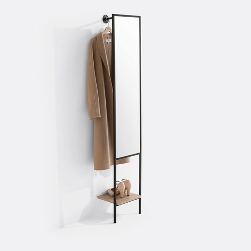 Horta metal wall coat rack with mirror black wood So home La Redoute