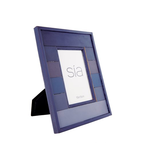 Cadre photo décoratif en bois composite 15x10 Couleur bleu Sia Deco ...
