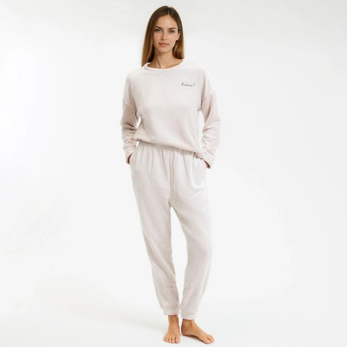 Fleece pyjamas, pinky beige, So'home | La Redoute