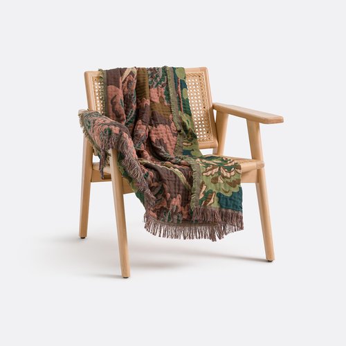 Leanore fringed jacquard throw, multi-coloured, La Redoute Interieurs ...