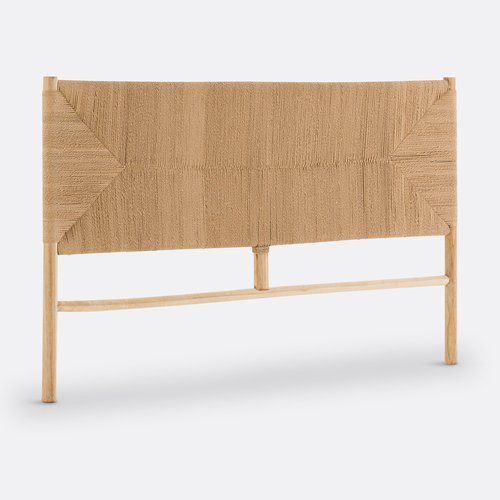 Paolo teak and braided rope headboard natural La Redoute Interieurs La Redoute
