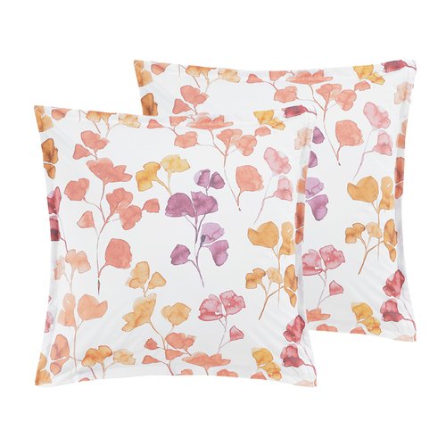 Lot de 2 taies d'oreillers en percale de coton emma safran Sensei ...