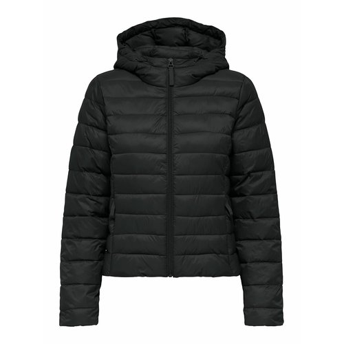 Short hooded padded jacket, black, Only | La Redoute