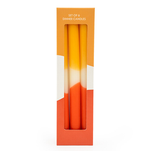 Set of 6 two-tone dinner candles, orange, So'home | La Redoute