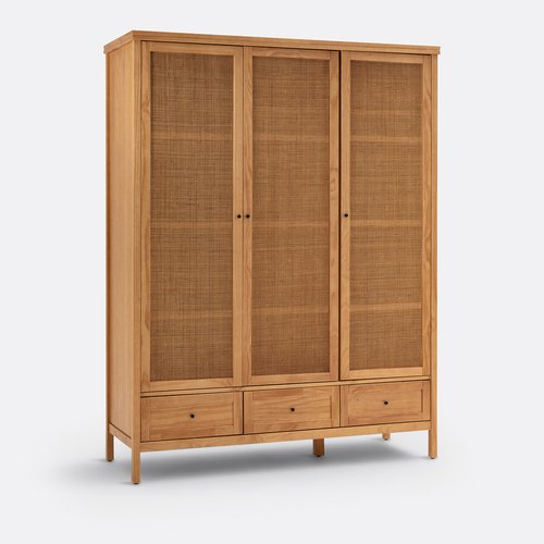 Solid pine triple wardrobe store