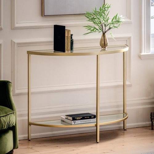 Hana half moon console table champagne So home La Redoute
