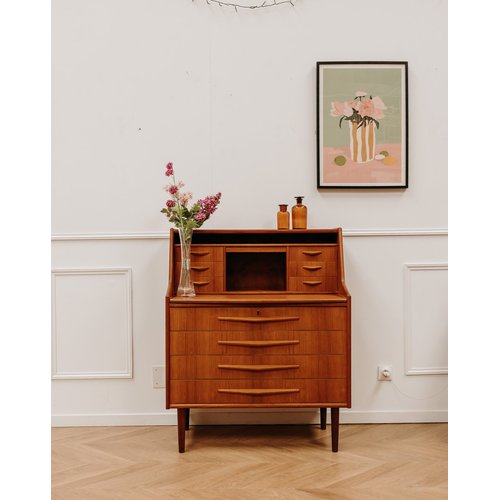 Grand secrétaire en teck foncé honoré n°108 - bon état Couleur bois ...