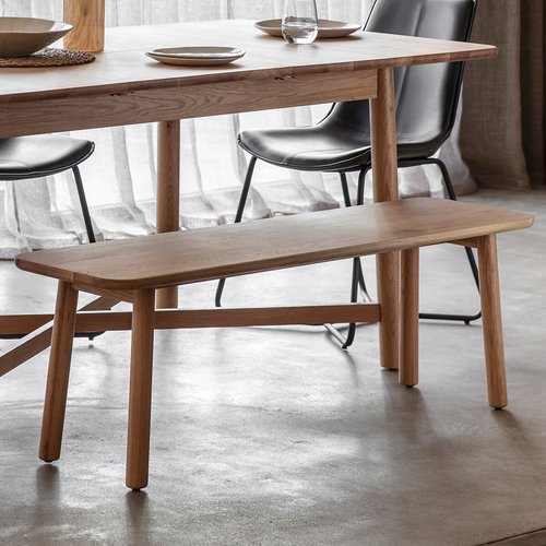 Kargil scandi oak 3 seater dining bench 130 cm oak So home La Redoute
