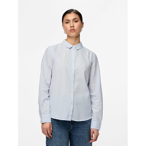 Chemisier à fines rayures Pieces rayé bleu/blanc | La Redoute