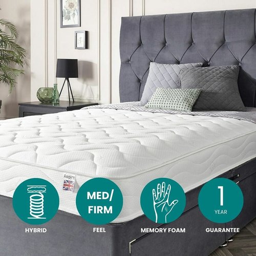 Eco hybrid memory foam rolled mattress white Aspire La Redoute
