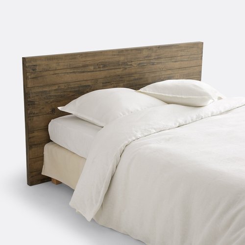 Lunja brushed solid pine headboard dark wood La Redoute Interieurs La Redoute