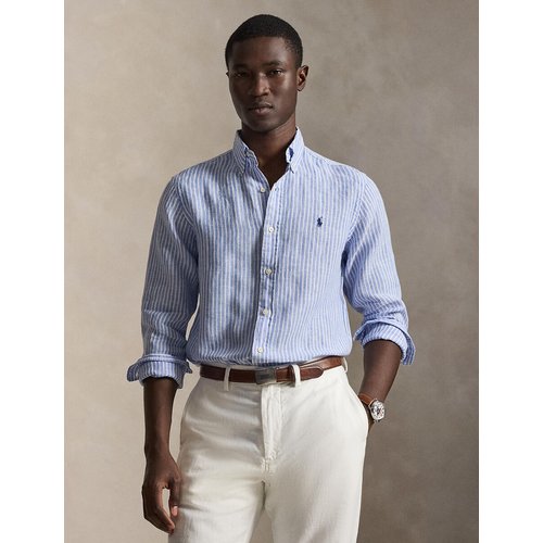 Chemise rayée custom fit en lin Polo Ralph Lauren | La Redoute