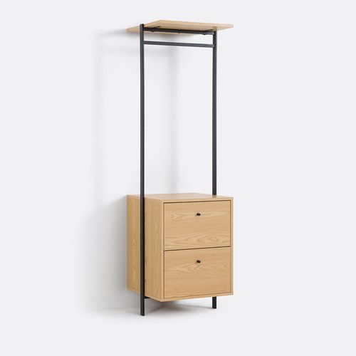 Talist 2-drawer half wardrobe module, black/wood, La Redoute Interieurs ...