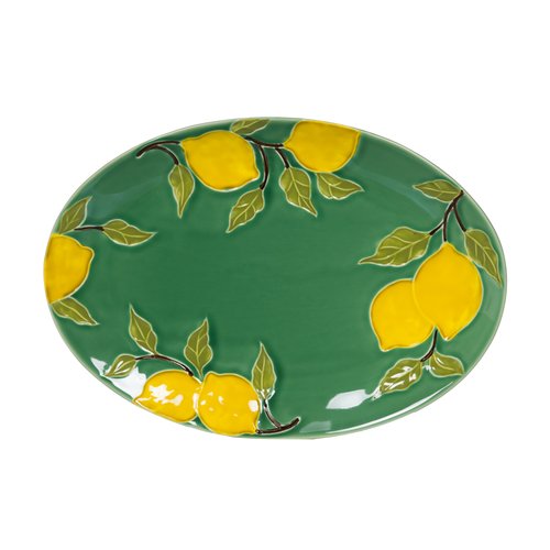Plat ovale 39x28 cm-lemon Couleur vert Table Passion | La Redoute