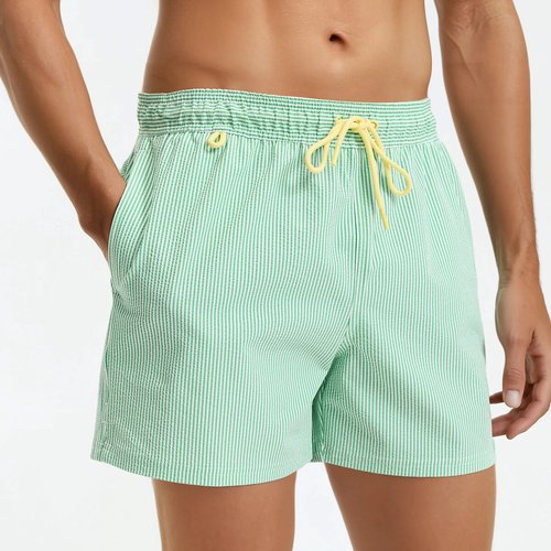 Printed seersucker bermuda swim shorts La Redoute Collections | La Redoute