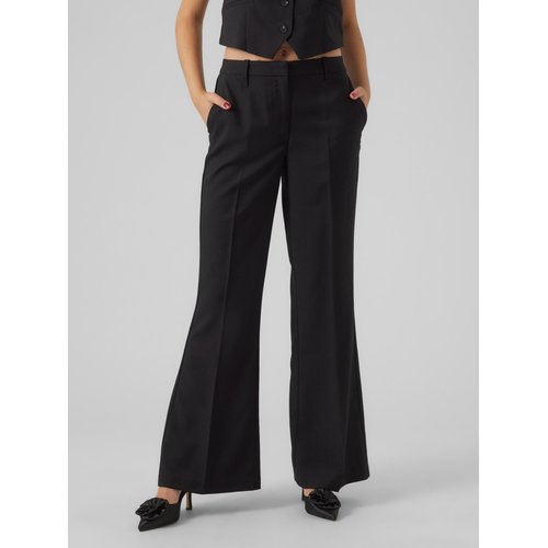 Pantalon classique vmavery taille moyenne pantalons noire - black Vero ...