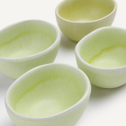 Conjunto de 4 chávenas pequenas em grés, ritual verde-lima Otto Studio ...