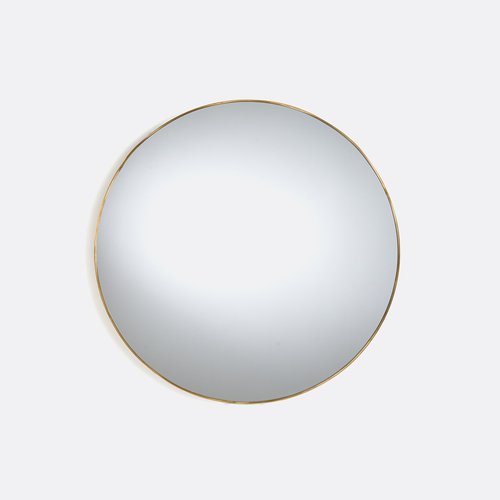 Uyova 50cm diameter round metal mirror, brass, La Redoute Interieurs ...