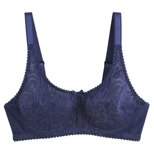 Lace minimiser bra, blue, Anne Weyburn | La Redoute