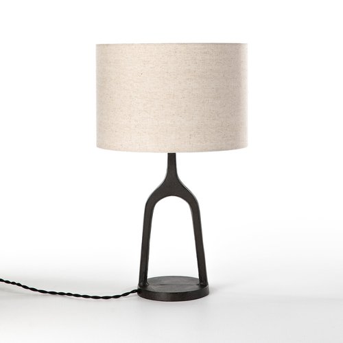 Jakome Linen Cast Iron Table Lamp