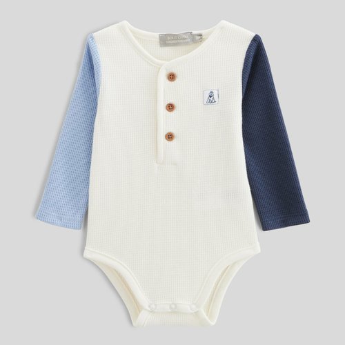 Body manches longues colorblock pierre bleue Bout'chou | La Redoute