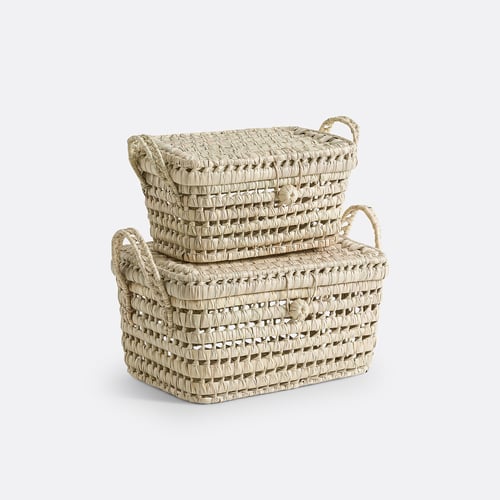 Set of 2 ghada palm leaf baskets natural La Redoute Interieurs | La Redoute